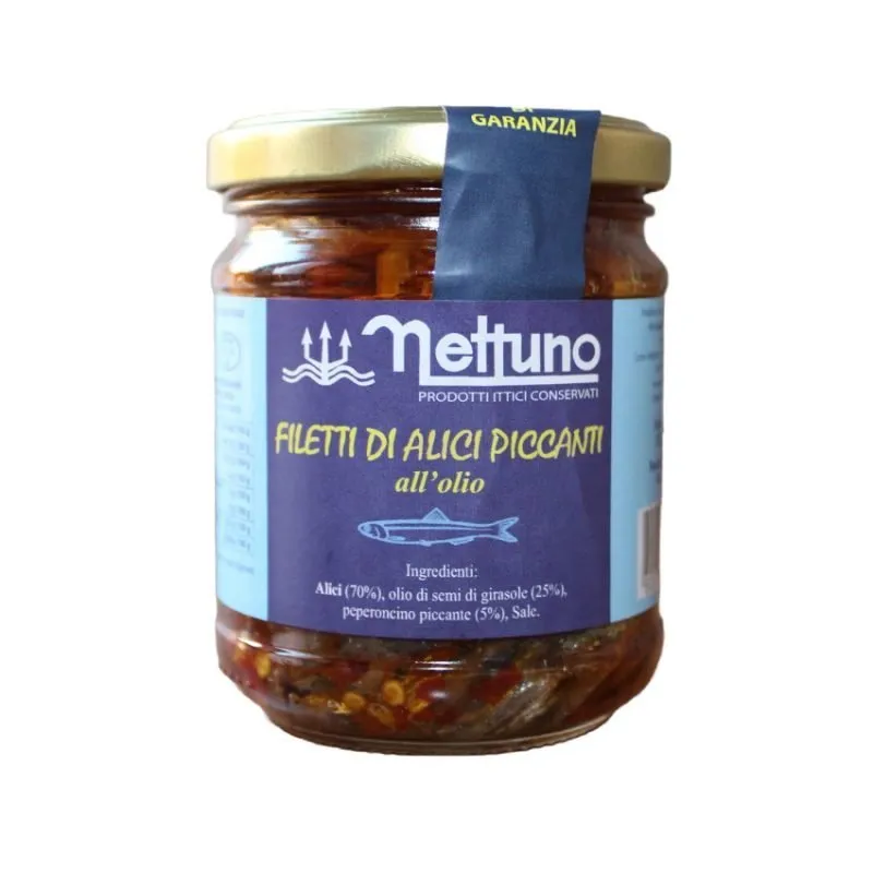 Filetti di Alici di Cetara con Peperoncino | Nettuno
